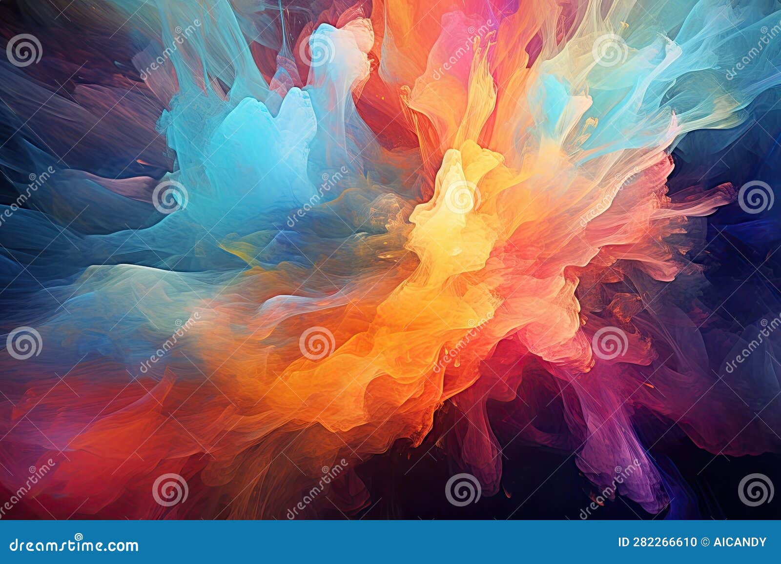 Dance of Vibrant Particles and Abstract Shapes, Floating in an Ethereal ...