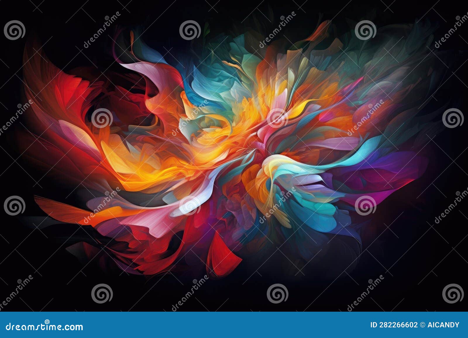 Dance of Vibrant Particles and Abstract Shapes, Floating in an Ethereal ...