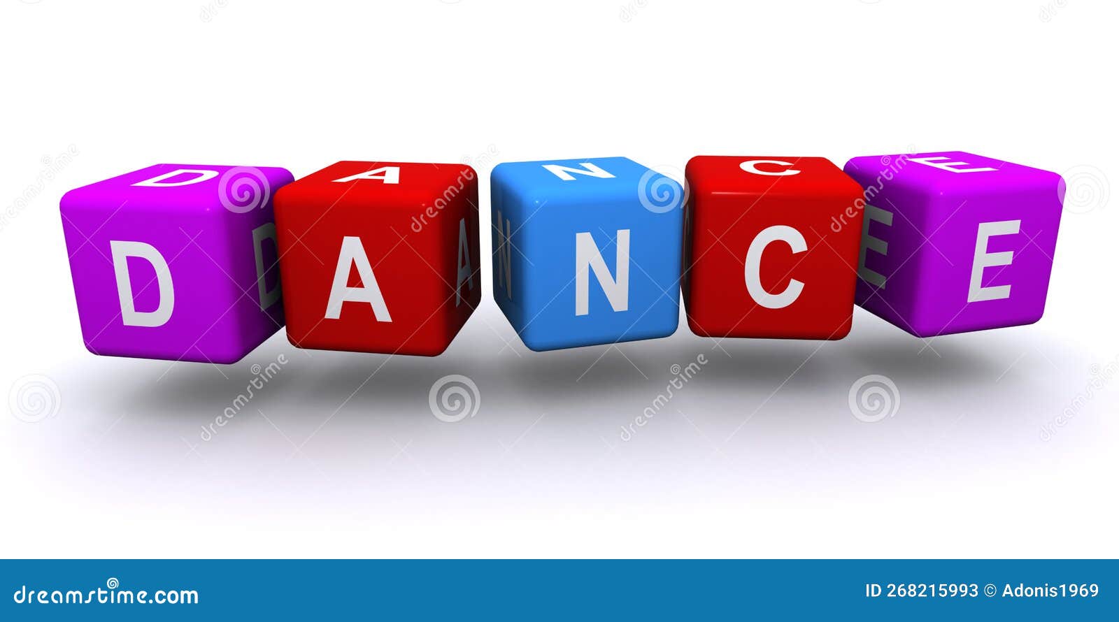 Dance word block on white stock illustration. Illustration of letter ...