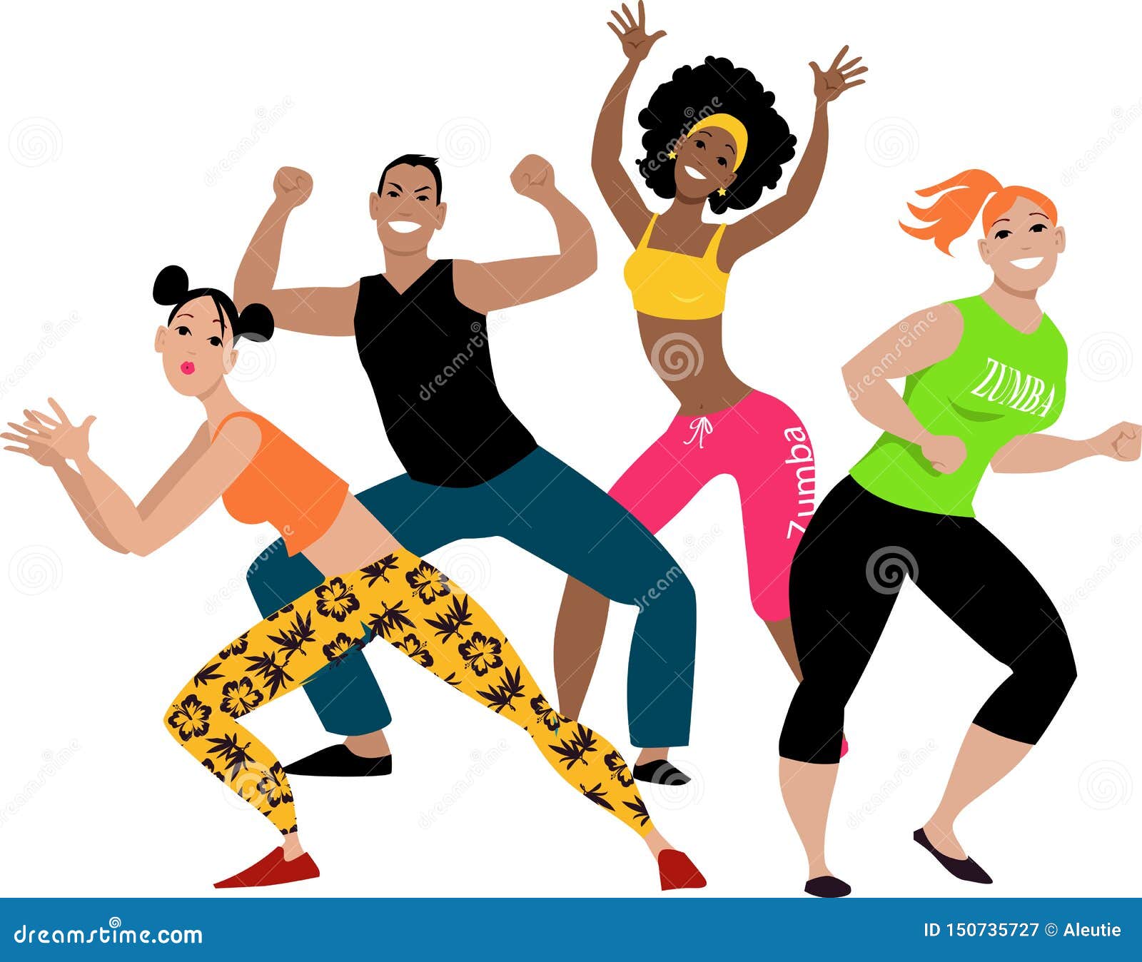 Dance Workout Group Stock Vector Illustration Of Loss 150735727