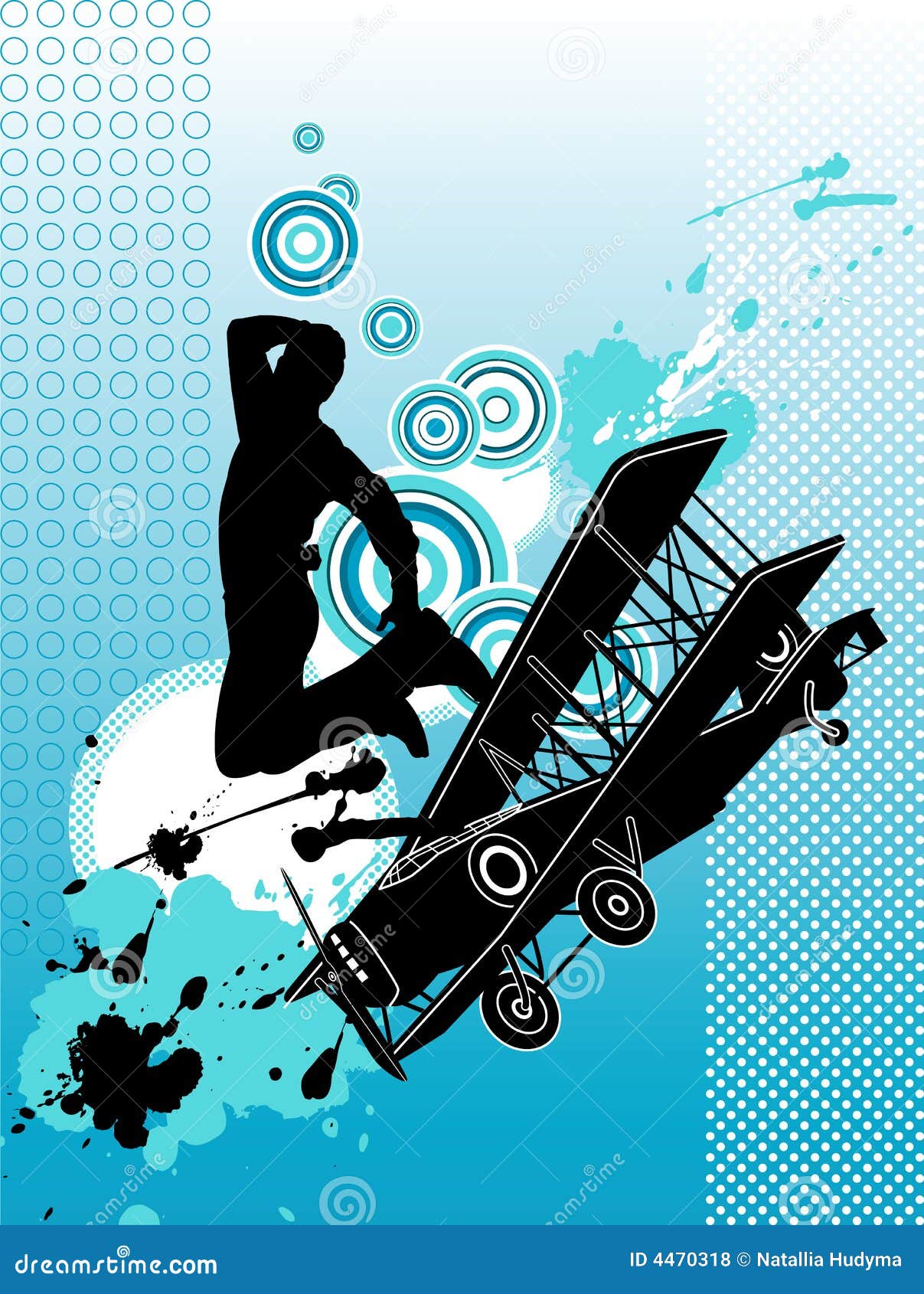 Dancer with airplane stock vector. Illustration of moving - 4470318