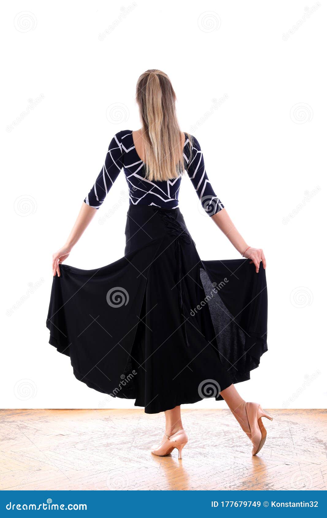 Dancer in Ballroom Against White Background Stock Image - Image of ...