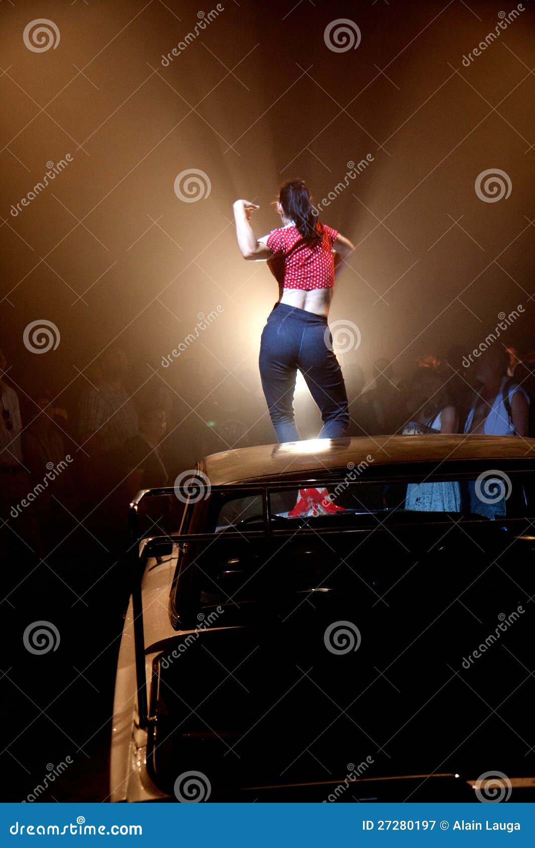 Dancer on a car editorial photography. Image of august - 27280197