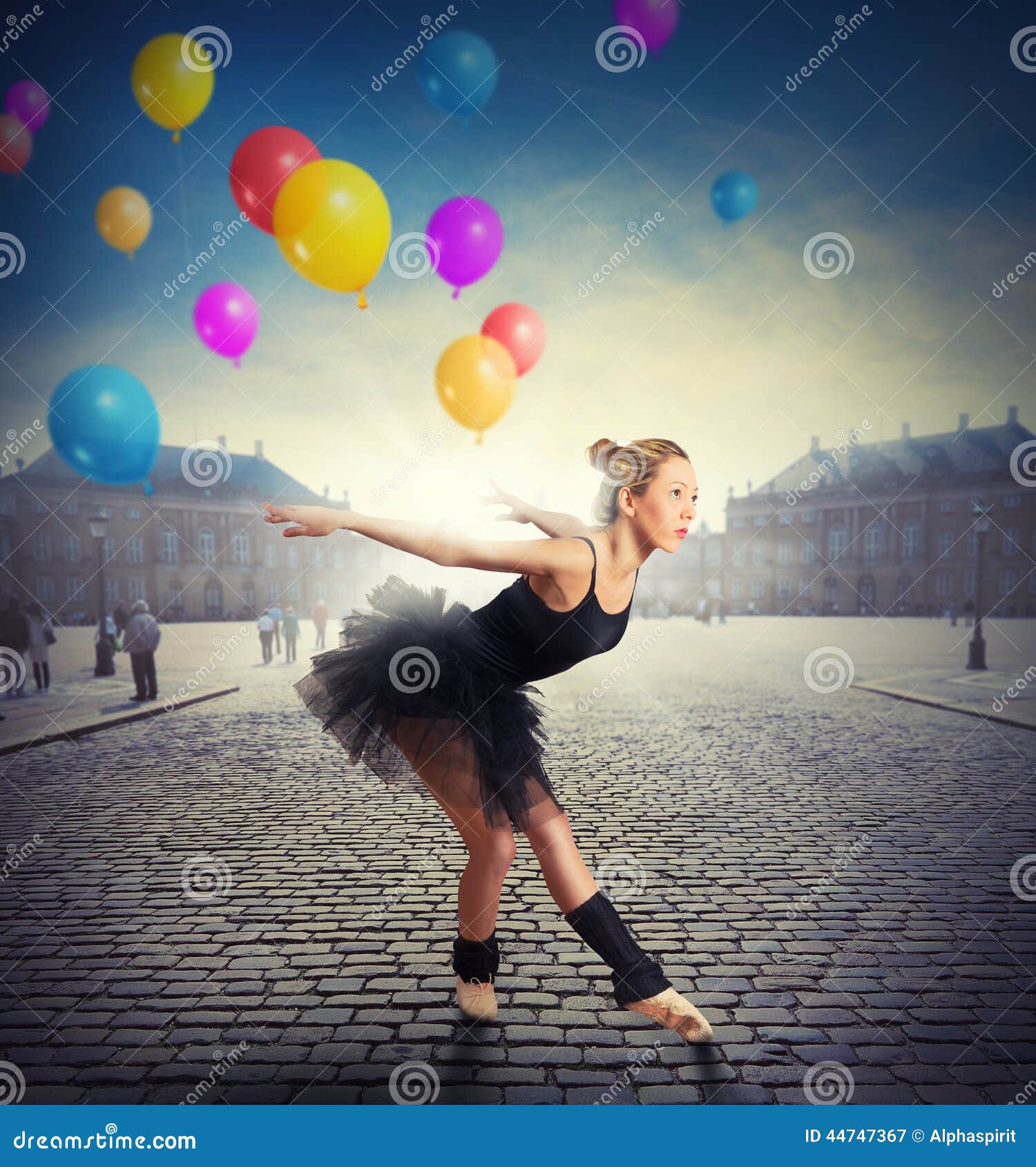 Dancer with Colorful Balloons Stock Image - Image of gymnastic, dance ...