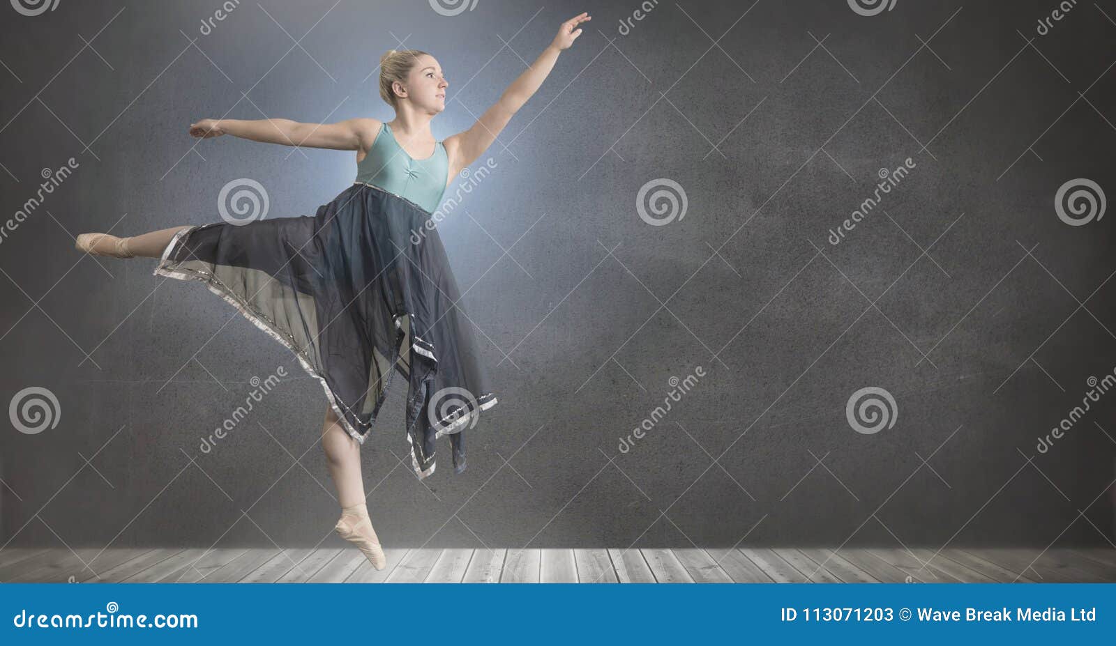 Dancer Dancing Grey Room and Wall Stock Image - Image of blue, flash ...