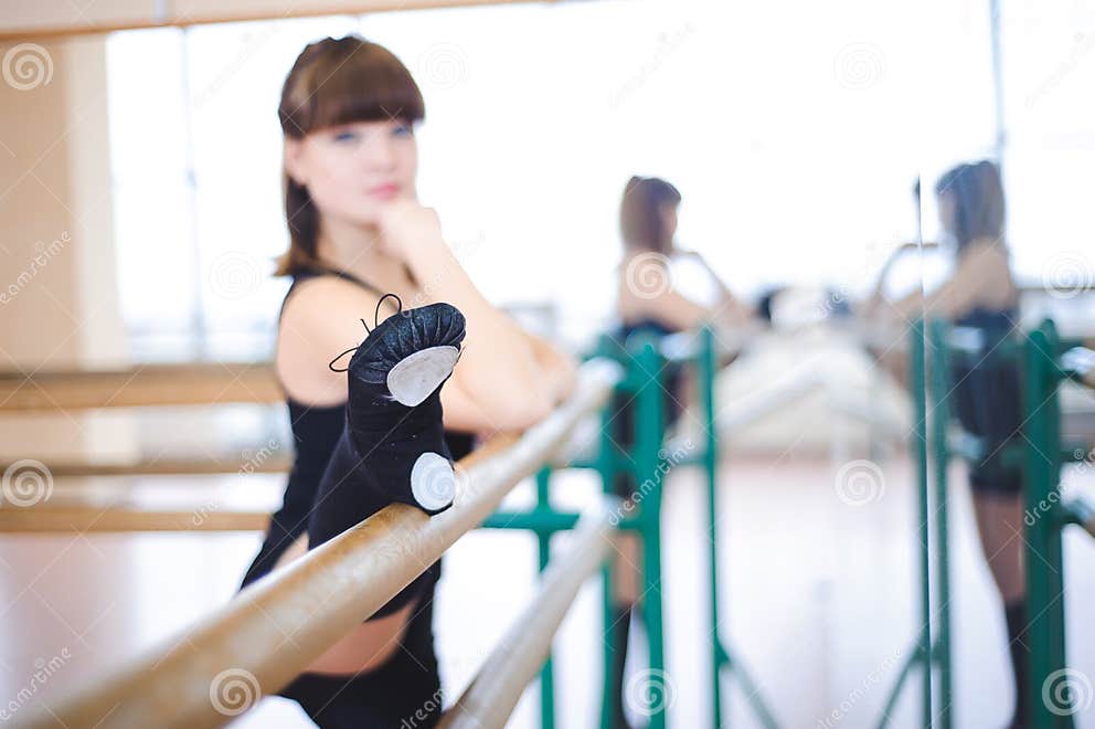 Dancer is Doing Exercises in the Ballet Class Stock Photo - Image of ...