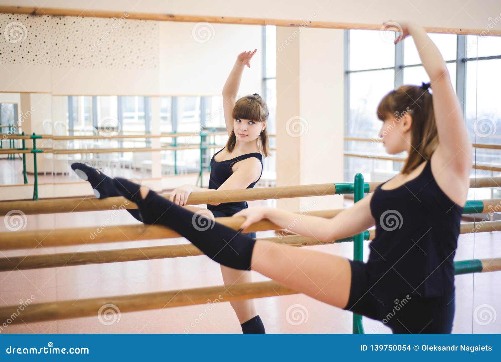Dancer is Doing Exercises in Ballet Class Stock Photo - Image of class ...