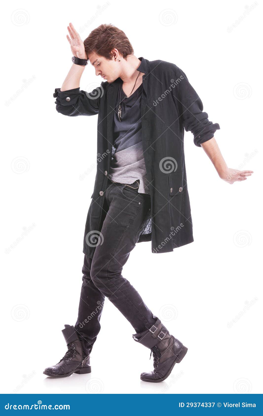 Dancer in Dramatic Position Stock Image - Image of contemporary, eyes ...