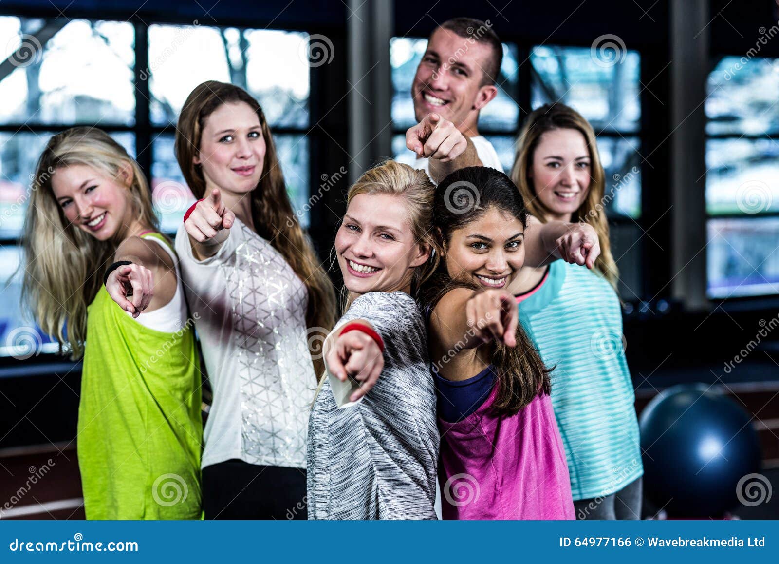 Dancer Group Pointing the Camera Stock Photo - Image of group, adult ...
