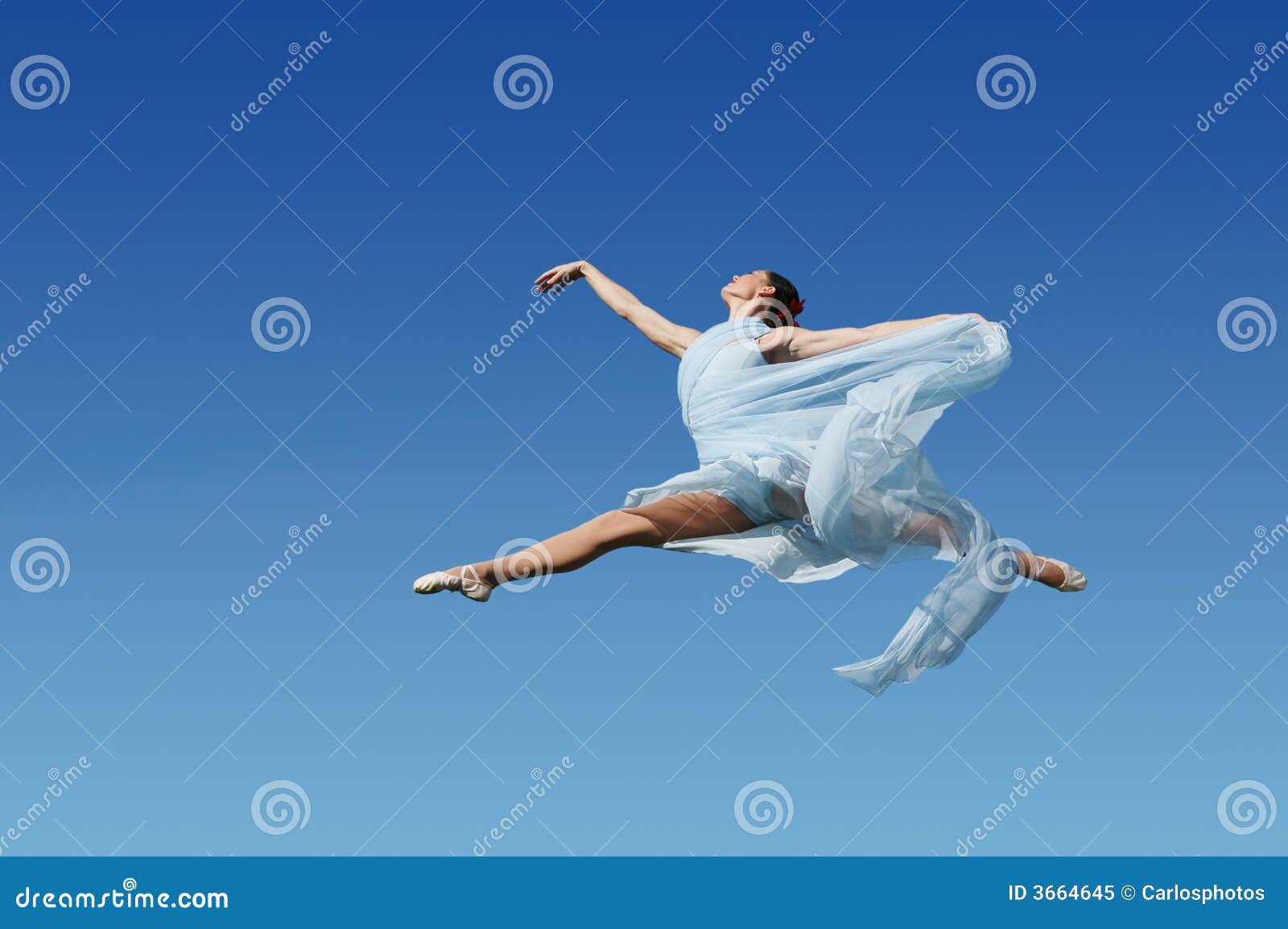 Dancer Jumping Against Blue Sk Stock Image - Image of ballet, happiness ...