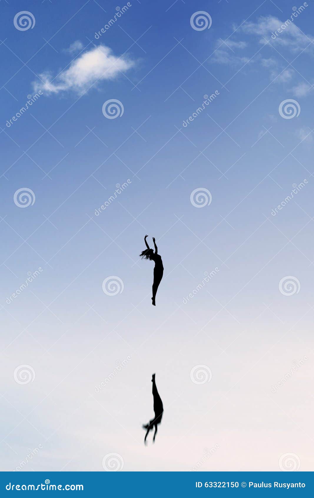 Dancer Jumping on the Blue Sky Stock Photo - Image of girl, leisure ...