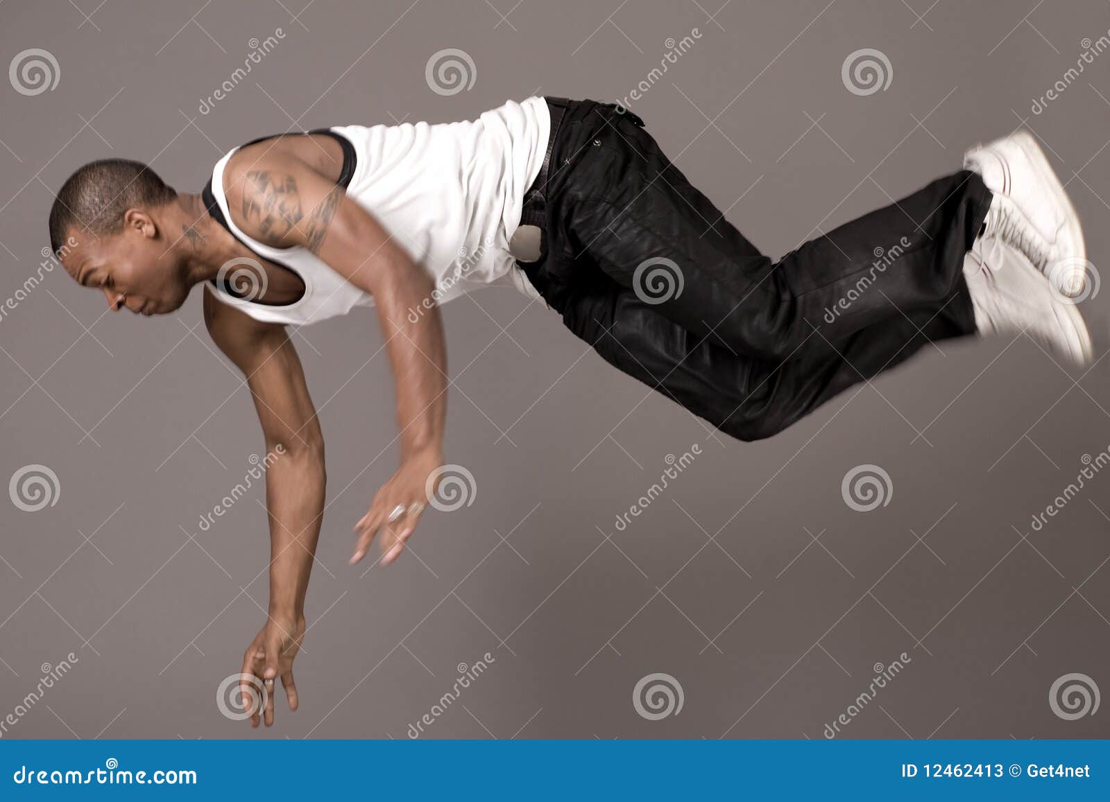 Dancer Jumping To the Floor Stock Image - Image of move, isolated: 12462413