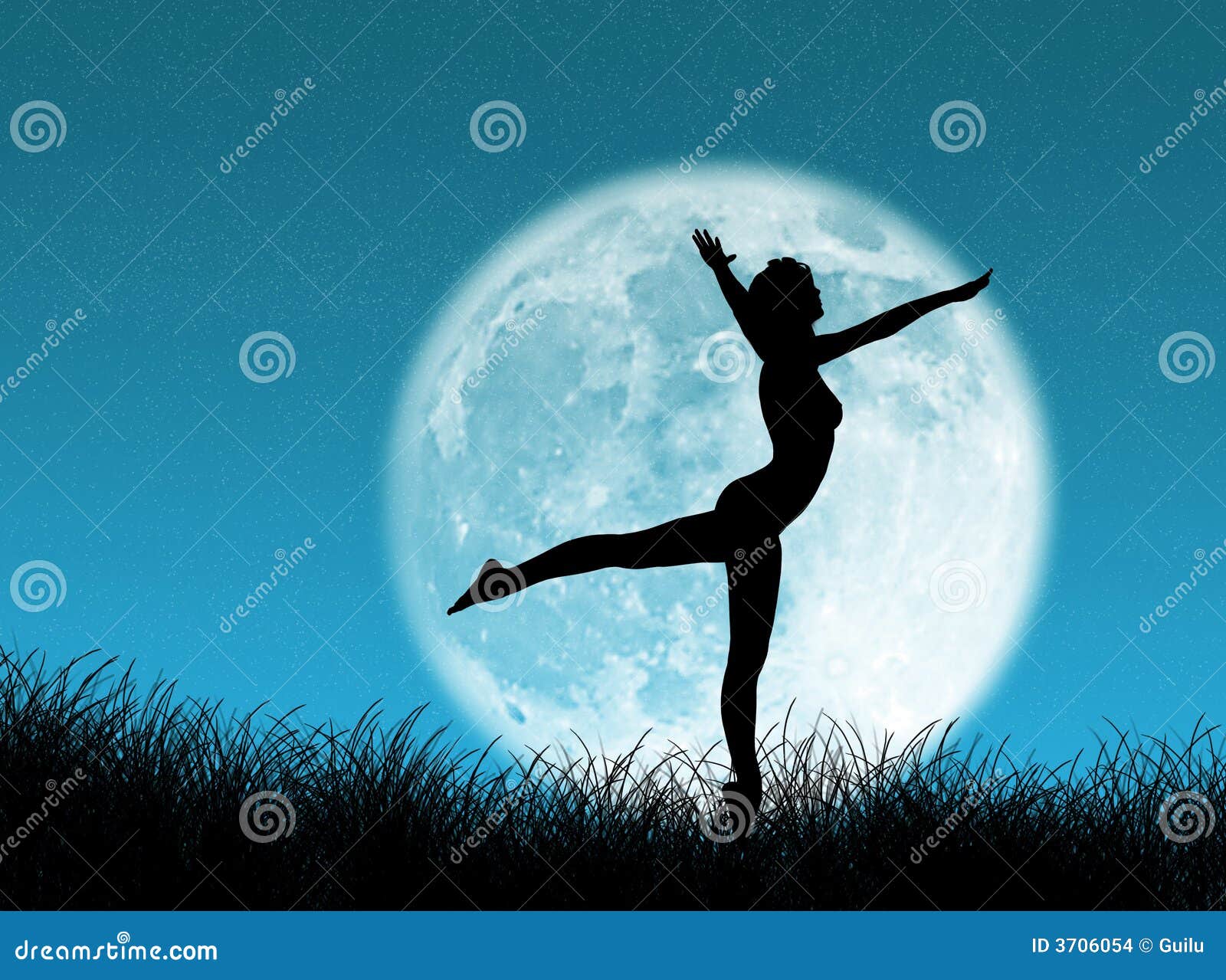 Dancer in the moon stock photo. Image of leisure, gymnastics - 3706054