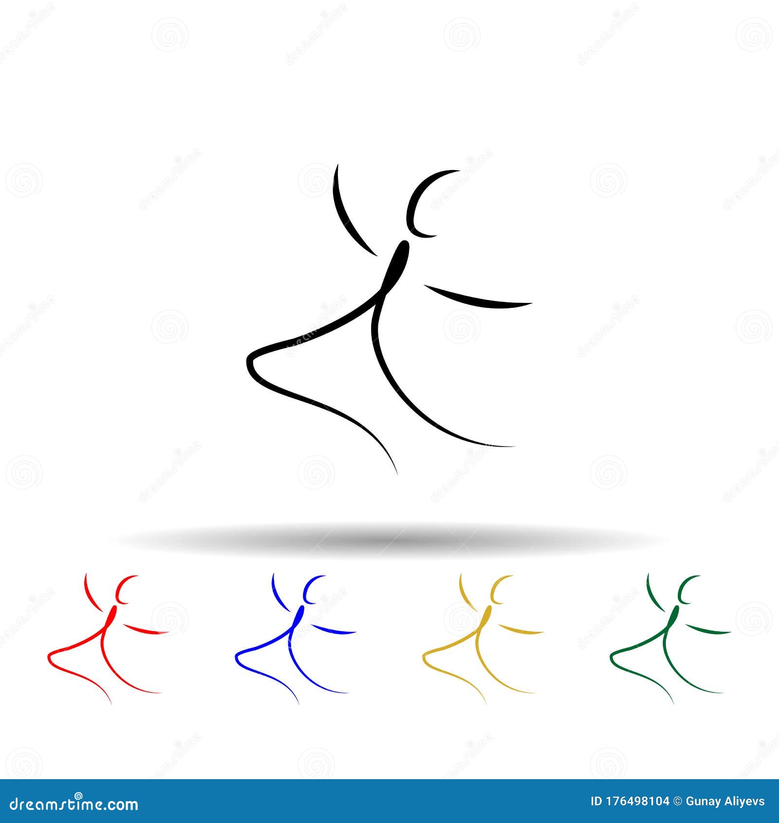 Dancer Multi Color Icon. Simple Thin Line, Outline Vector of Dance ...