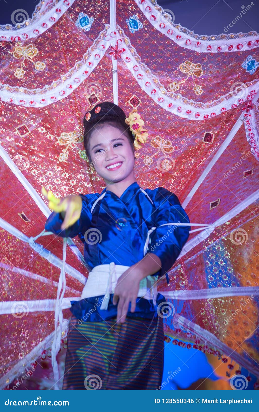 Dancer Performs Traditional Classical Thai Northern `Peacock Dance ...