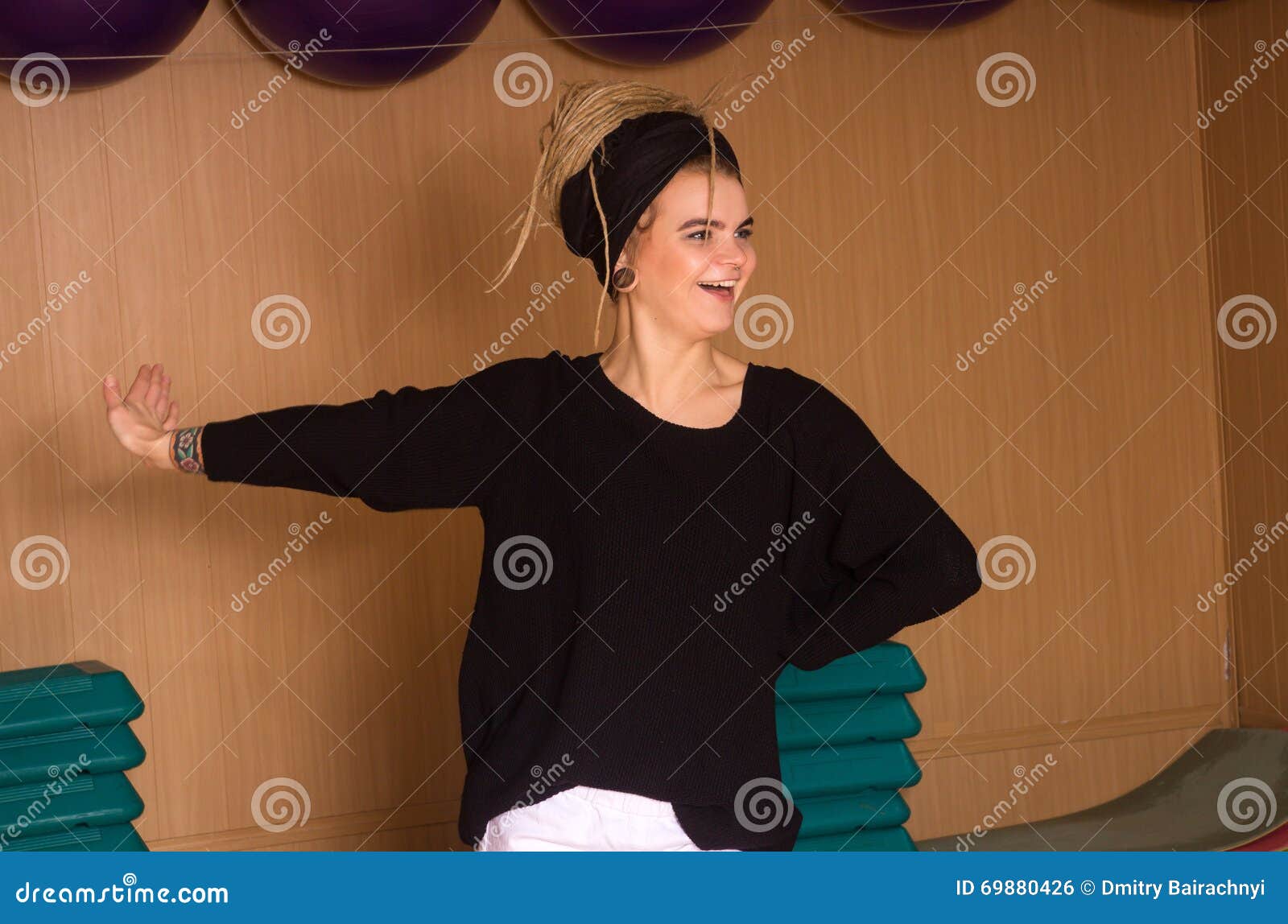 The dancer is in pose stock photo. Image of cool, young - 69880426