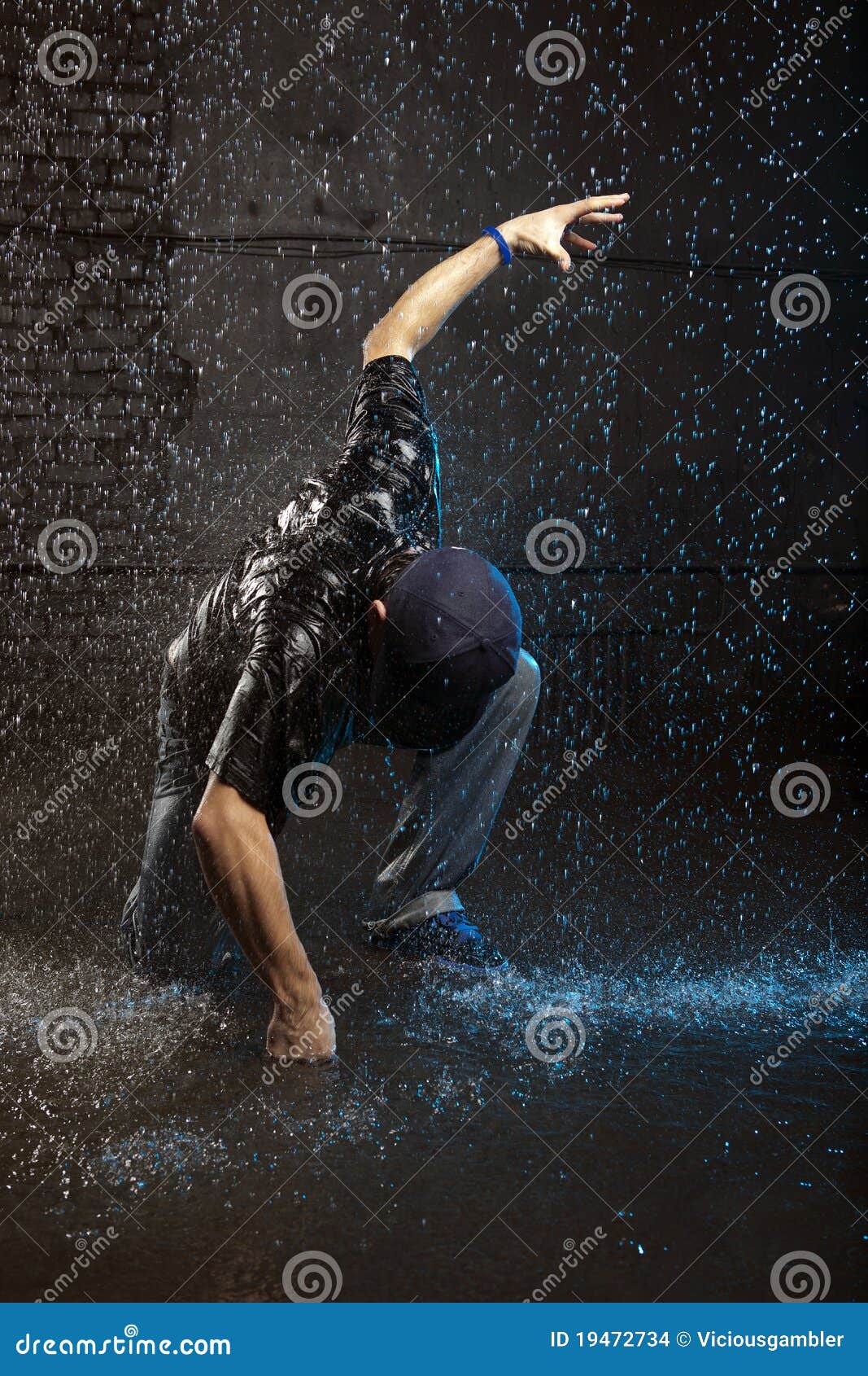 Dancer in rain stock photo. Image of bending, raining - 19472734