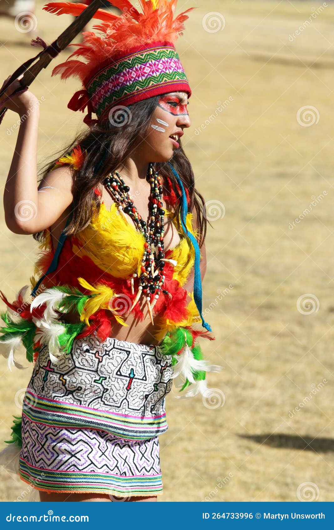 Dancer Running with a Spear at the Inti Raymi Celebration in Cusco ...