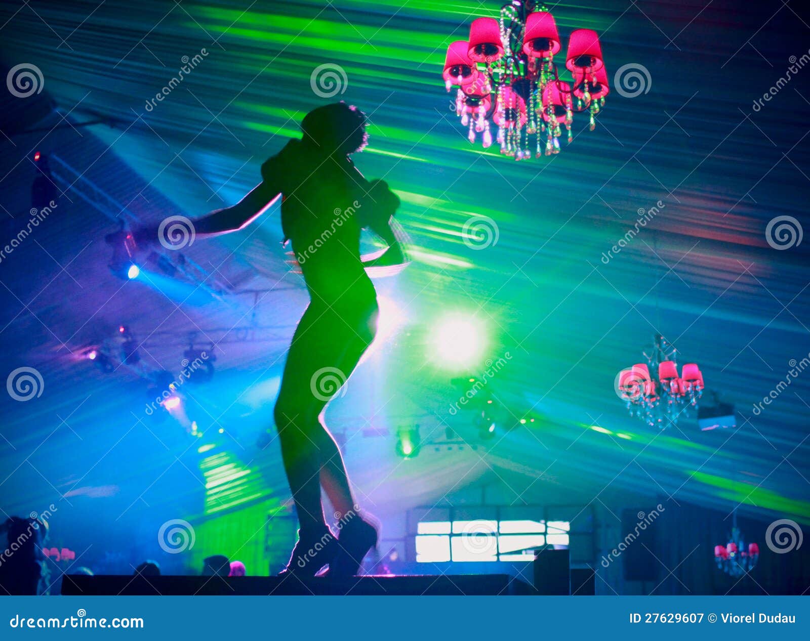 Dancer Silhouette in the Nightclub Stock Image - Image of electronic ...
