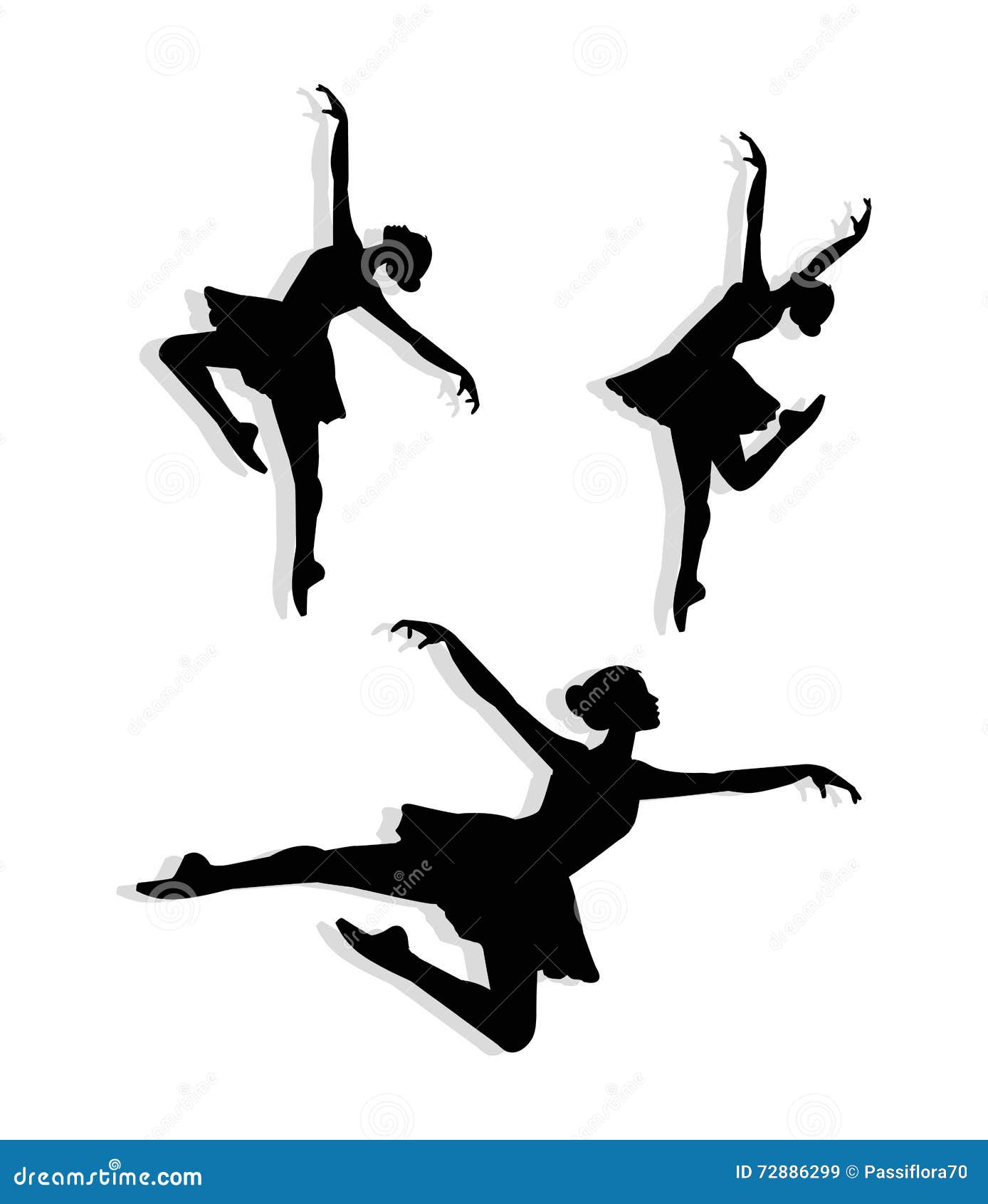 Dancer silhouettes stock vector. Illustration of background - 72886299