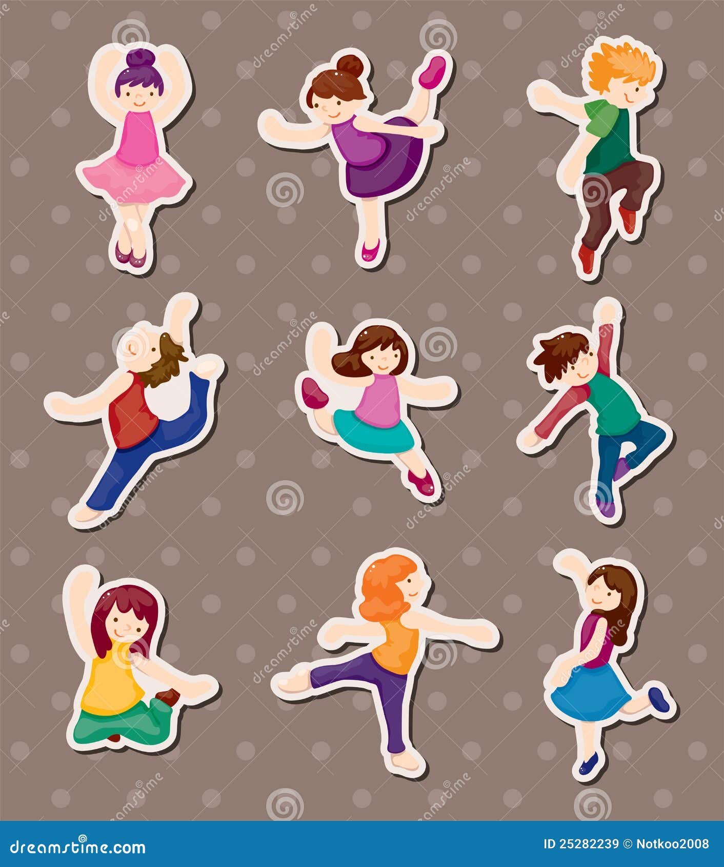 Dancer stickers stock vector. Illustration of elegance - 25282239
