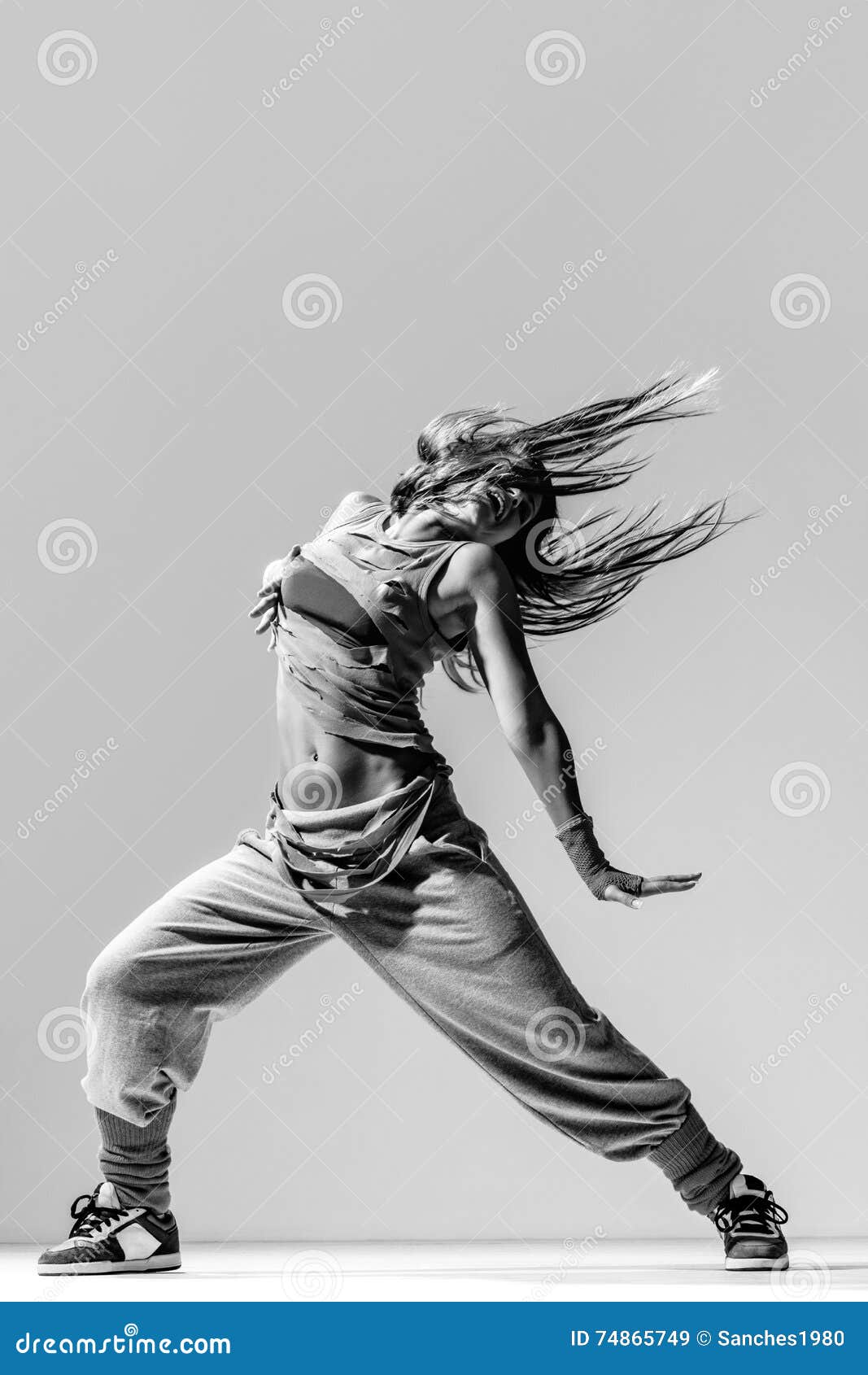 The dancer in studio stock image. Image of exercising - 74865749