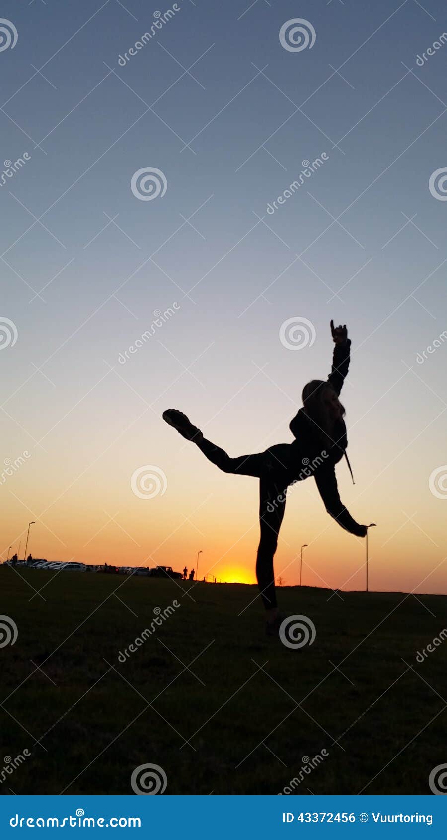 Dancer at sunset stock photo. Image of silhouette, beach - 43372456