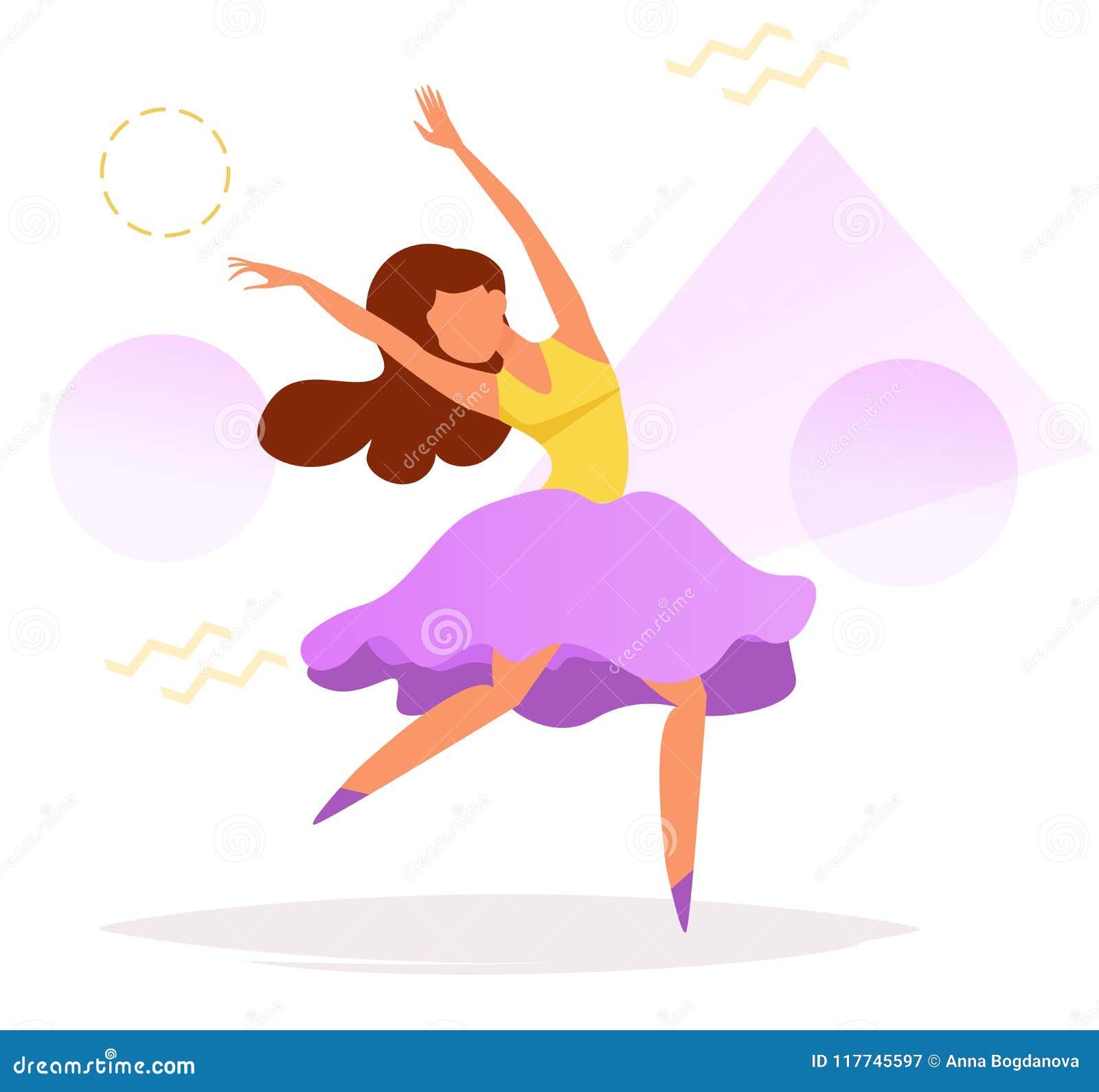 Dancer Vector. Cartoon stock vector. Illustration of beautiful - 117745597