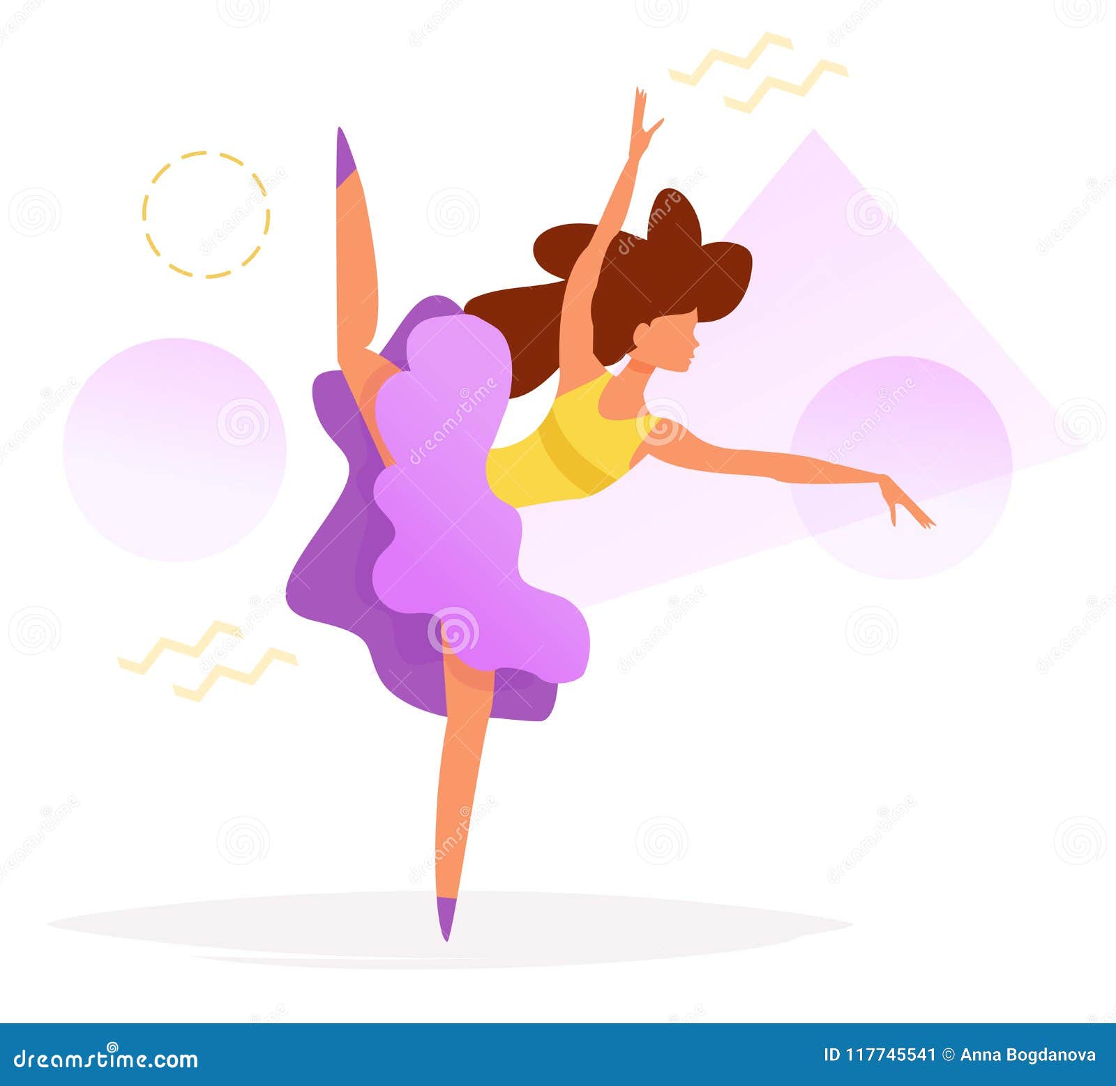 Dancer Vector. Cartoon stock vector. Illustration of dress - 117745541