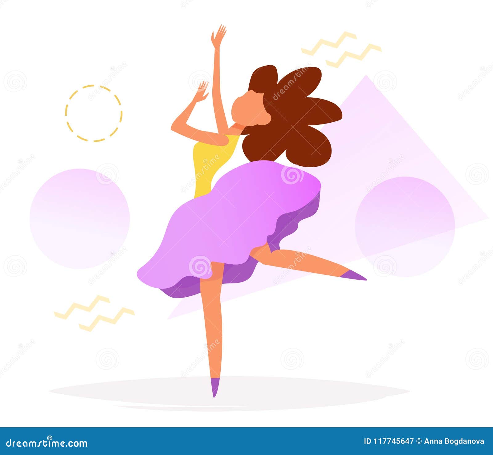 Dancer Vector. Cartoon stock vector. Illustration of dress - 117745647