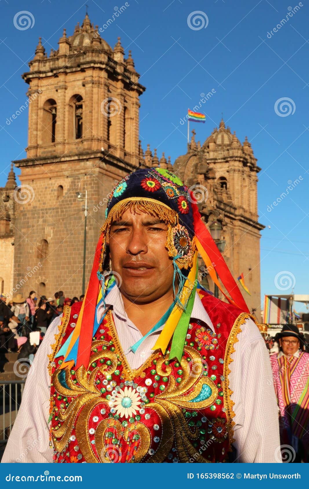 Peruvian Dancer In Traditional Dress At The Annual Fiesta Del Cusco