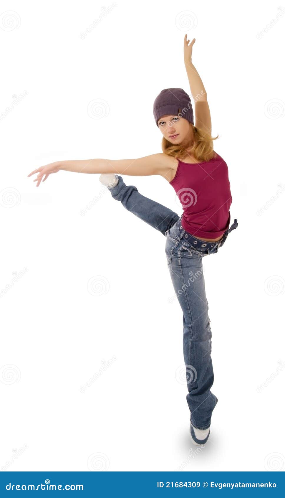 The Dancer on a White Background Stock Image - Image of adolescence ...