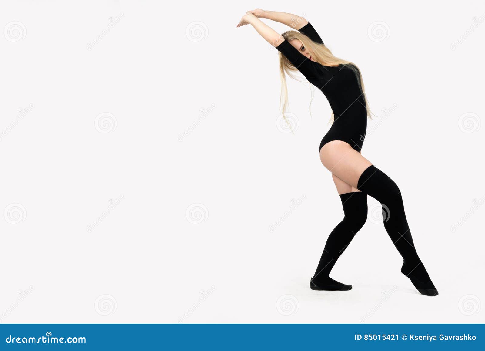 The Dancer on a White Background Doing Workout Stock Image - Image of ...