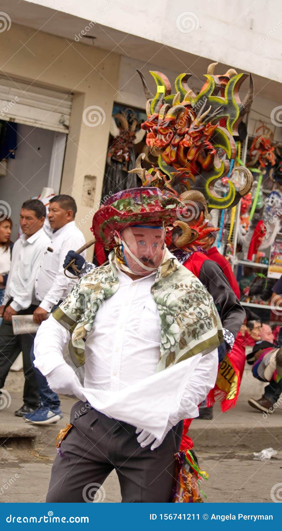 Dancer in a wire mask editorial photo. Image of diablada - 156741211