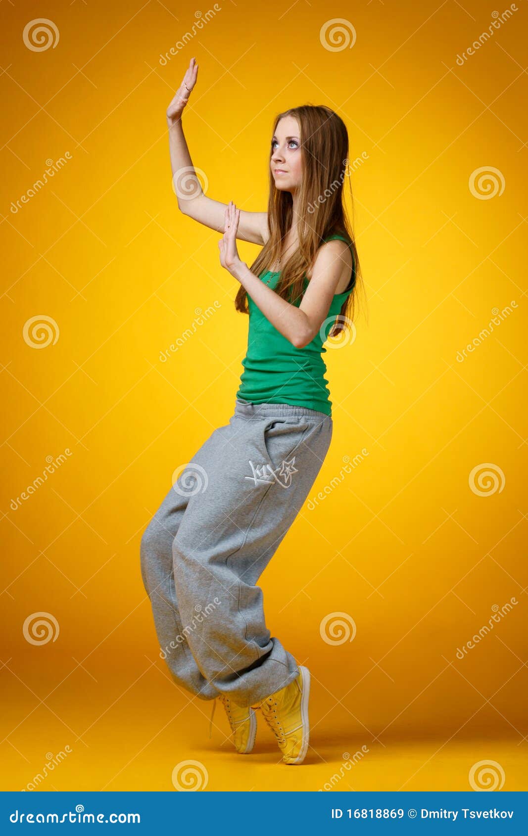 Dancer on Yellow Background Stock Image - Image of cool, expression ...