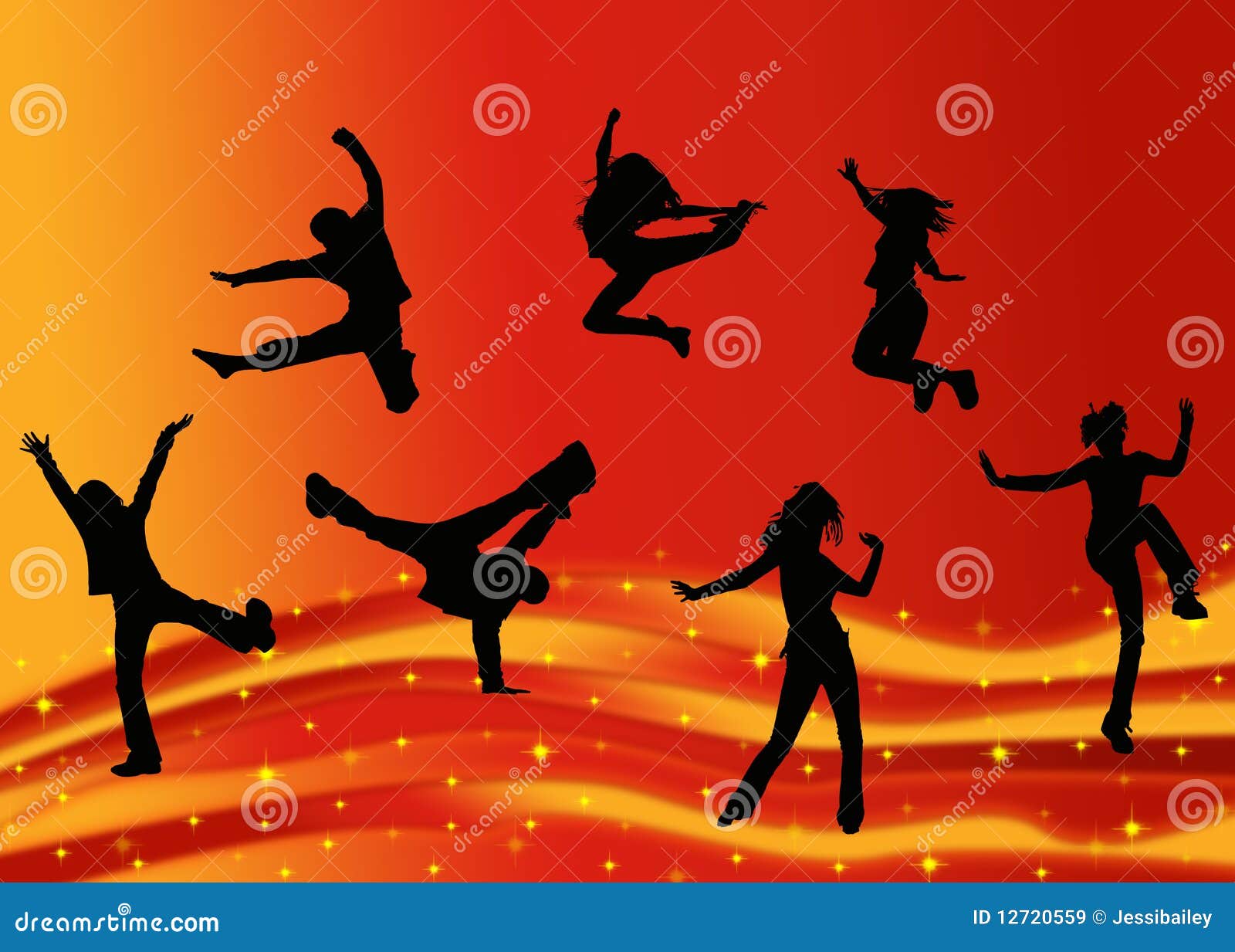 Dancers background stock illustration. Illustration of silhouette ...