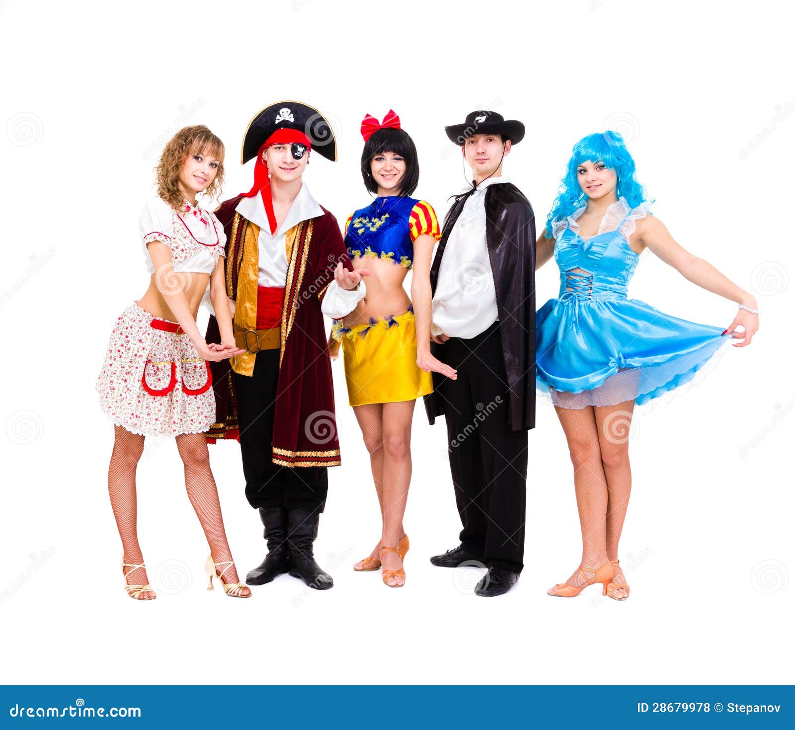 Dancers In Carnival Costumes Posing Stock Photo - Image of masquerade ...