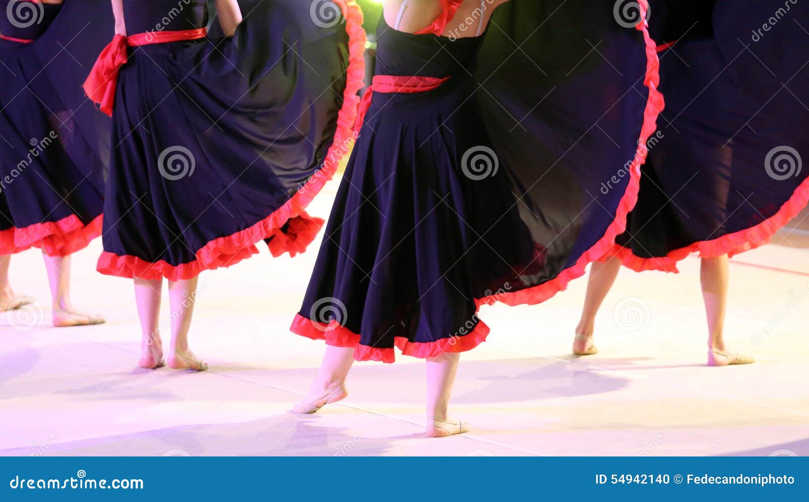 Dancers during the Performance of Flamenco Dancing in Spain Stock Photo ...