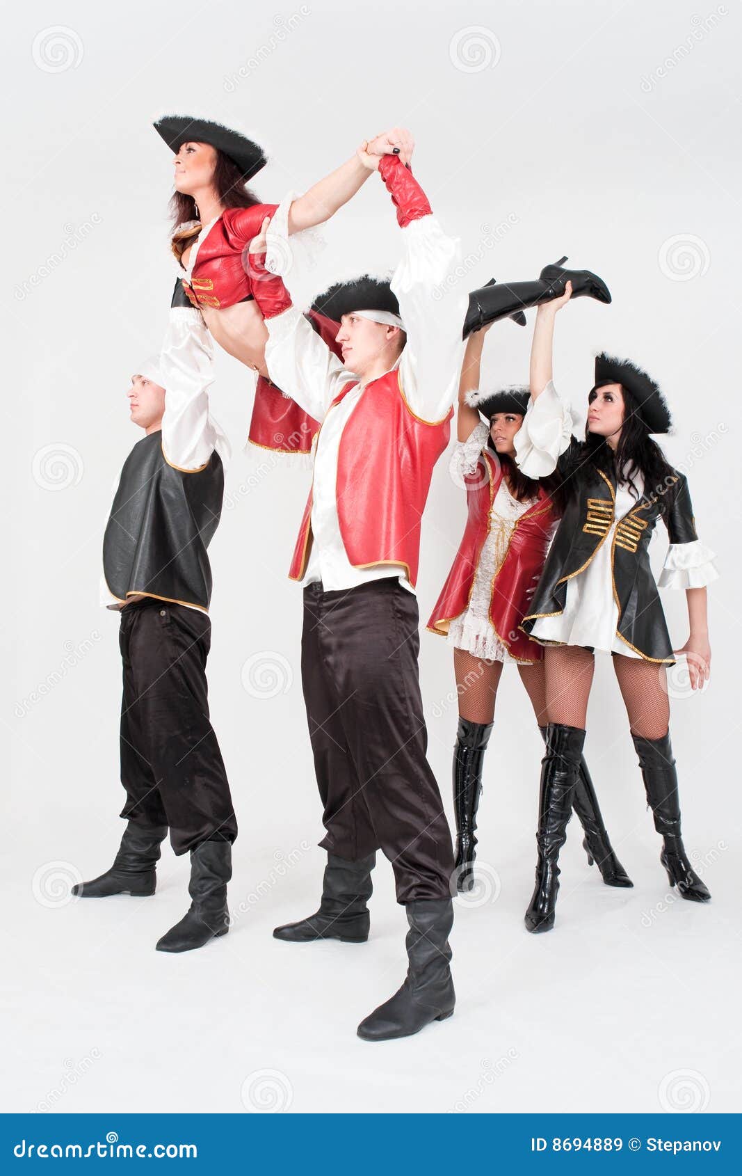 Dancers in pirate costumes stock image. Image of human - 8694889