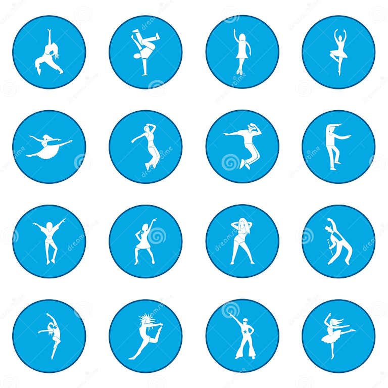 Dances icon blue stock vector. Illustration of hiphop - 93049659