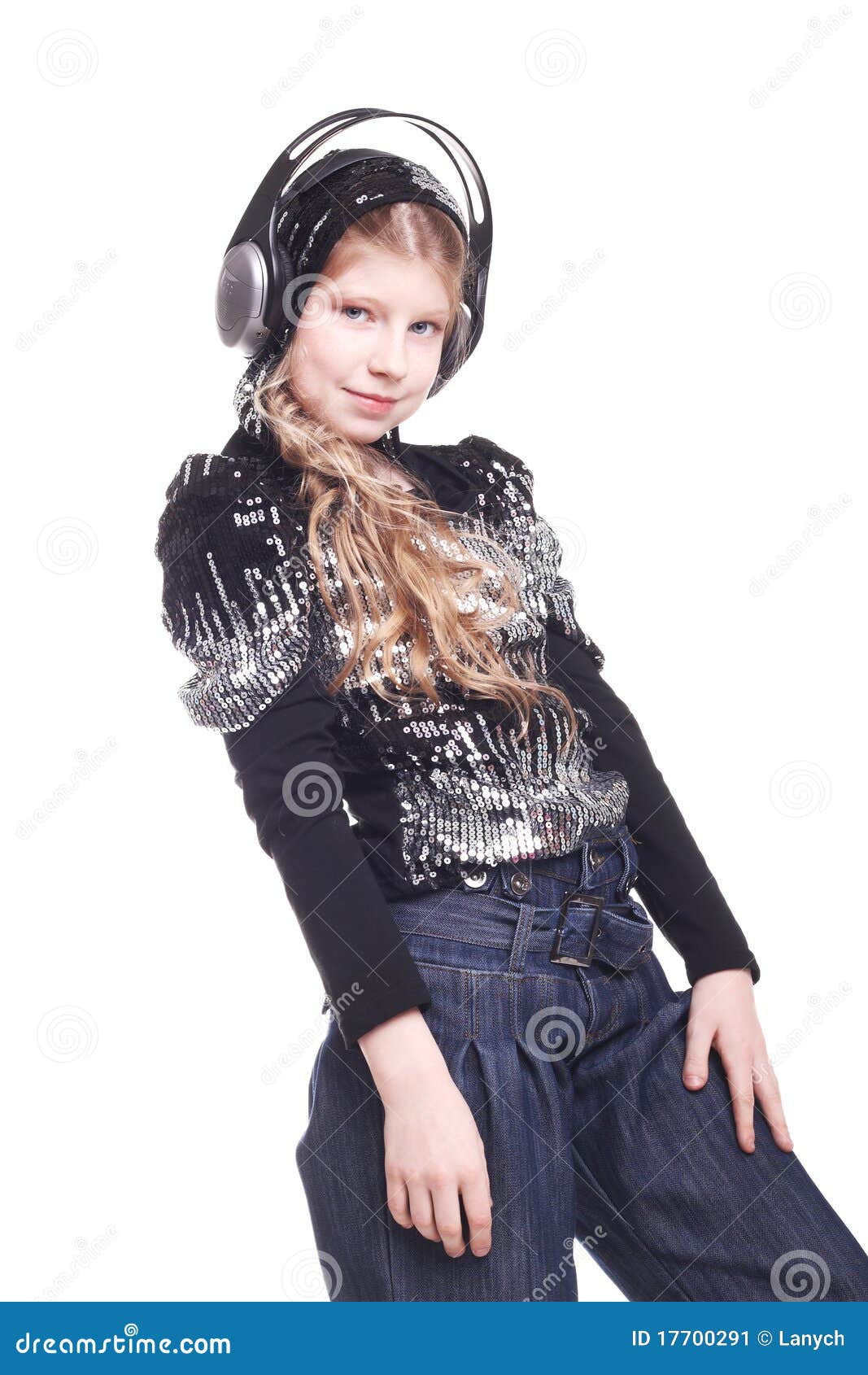 Dancing stock image. Image of girl, face, earphones, jeans - 17700291