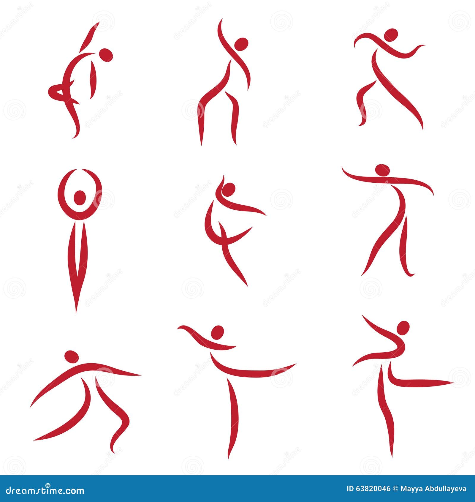 Dancing Abstract People, Symbols Stock Vector - Image: 63820046