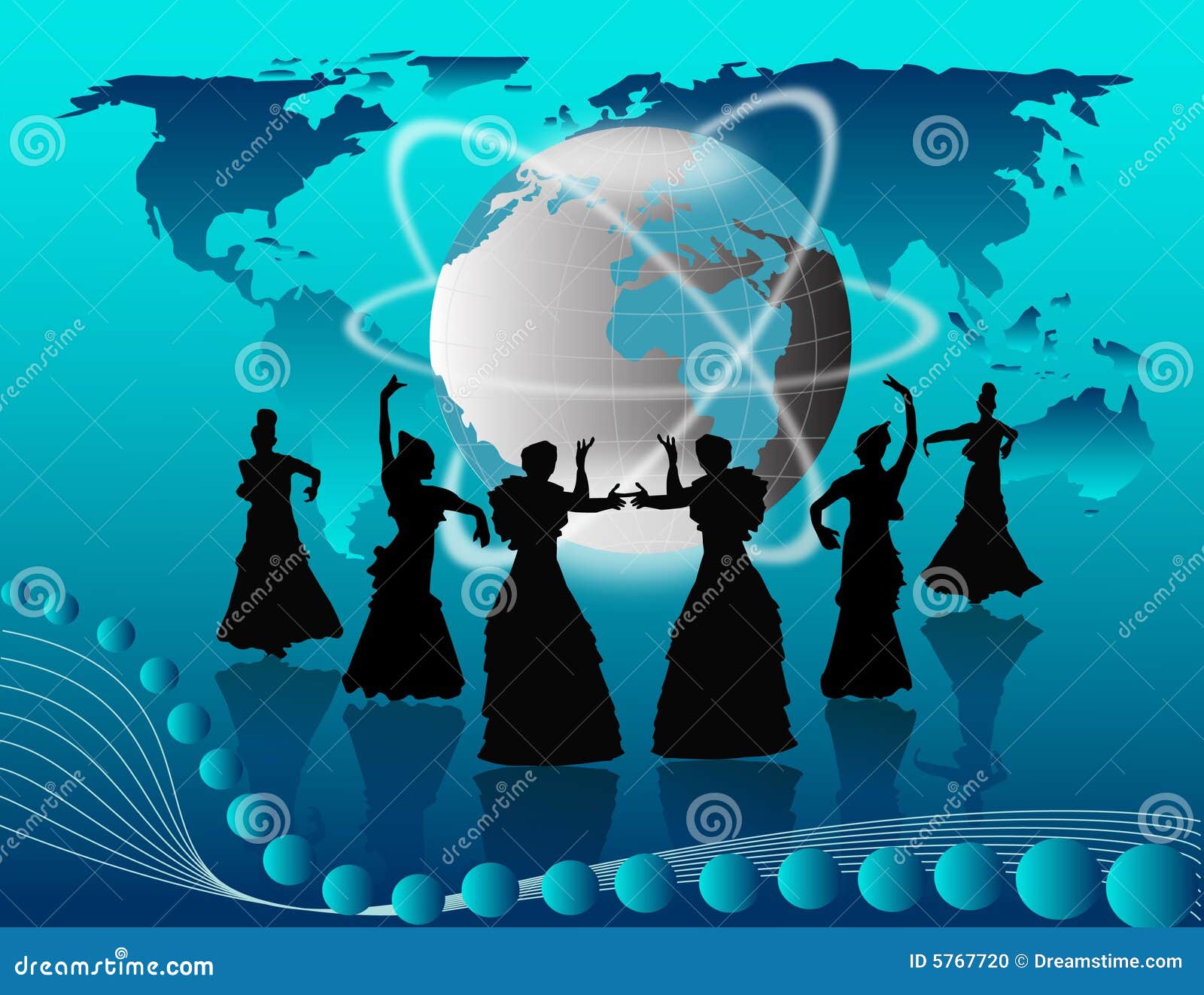 Dancing All Around the World Stock Illustration - Illustration of ...