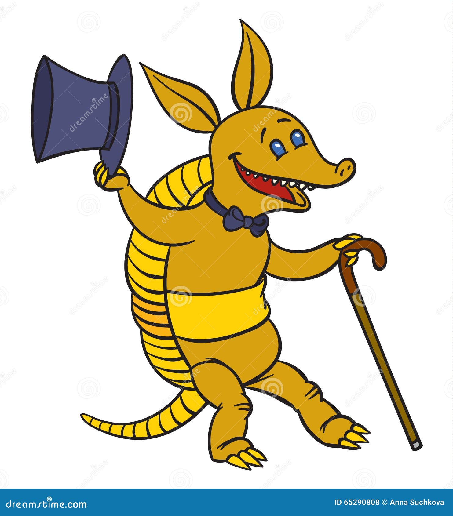 Dancing armadillo stock vector. Illustration of line - 65290808