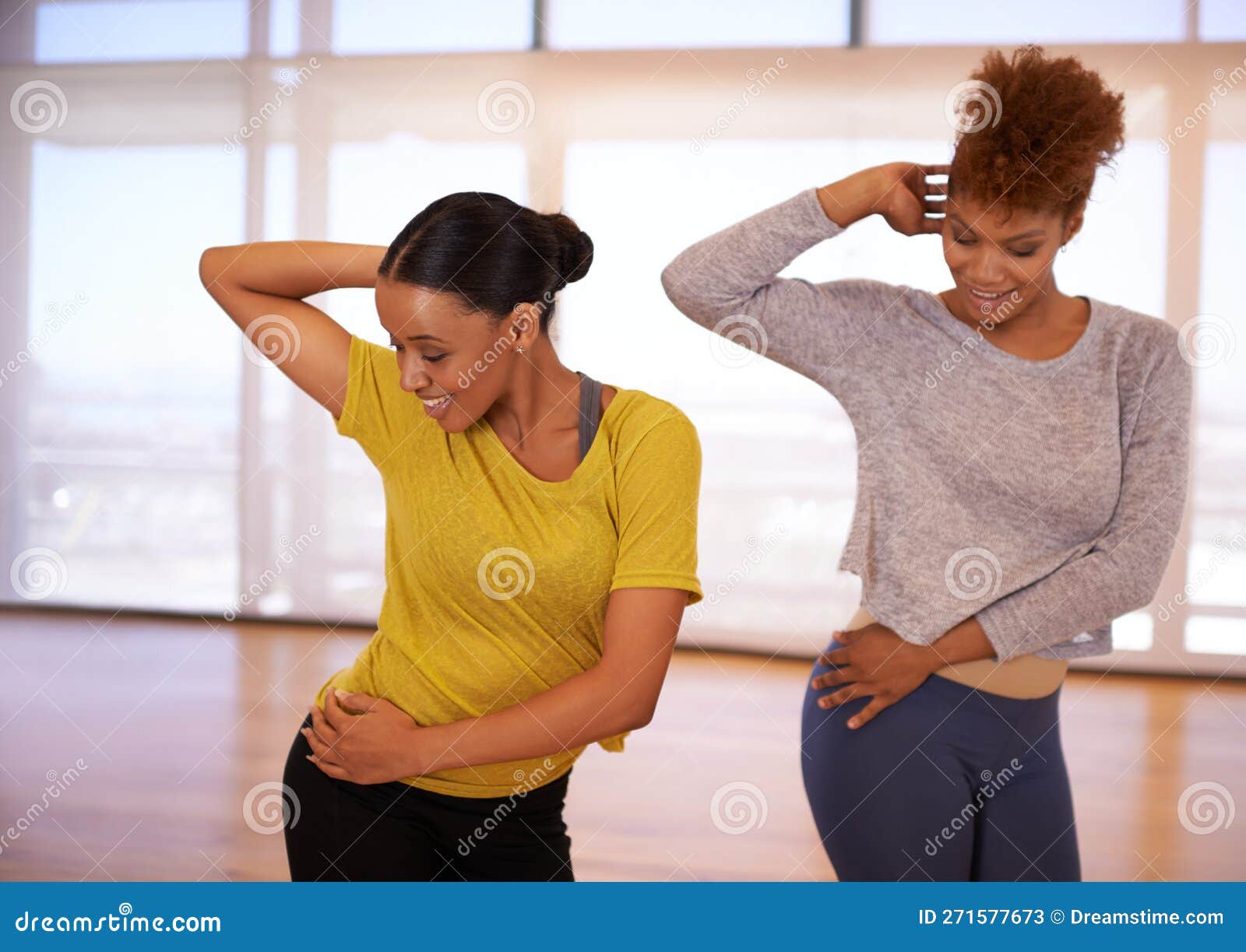 Dancing As One. Two Young Dancers in the Studio. Stock Image - Image of ...