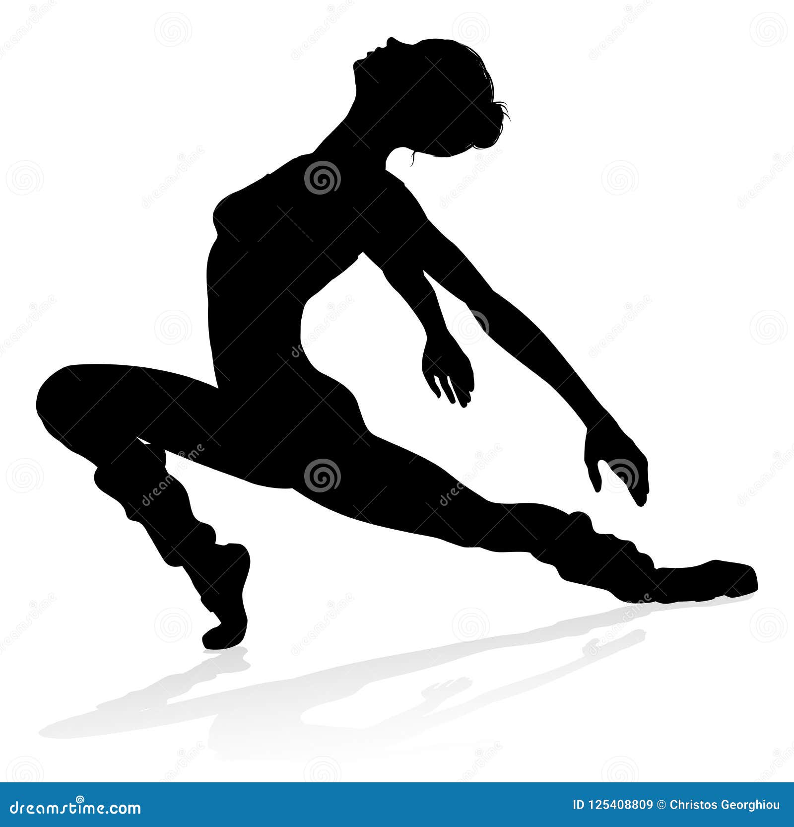 Dancing Ballet Dancer Silhouette Stock Vector - Illustration of ...