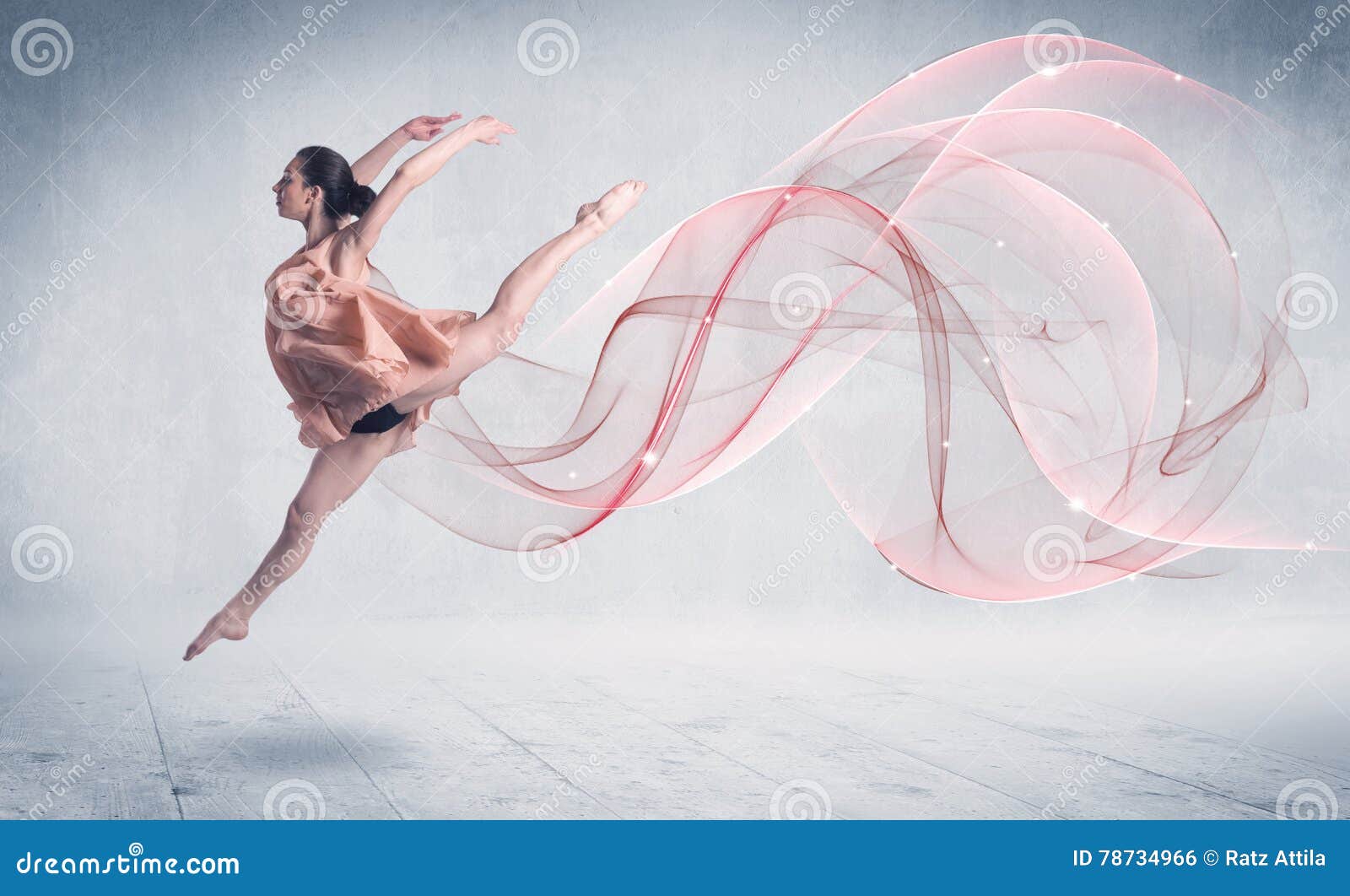 Dancing Ballet Performance Artist with Abstract Swirl Stock ...