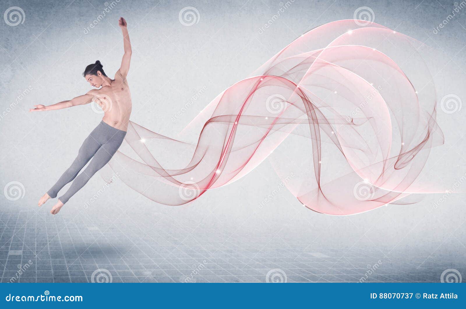 Dancing Ballet Performance Artist with Abstract Swirl Stock ...