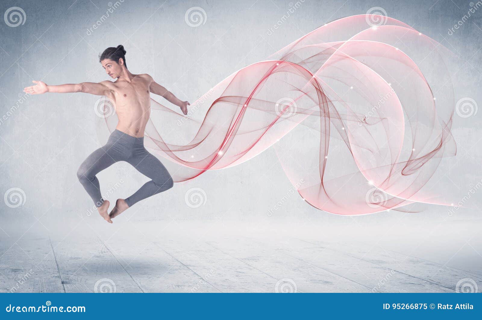 Dancing Ballet Performance Artist with Abstract Swirl Stock Image ...