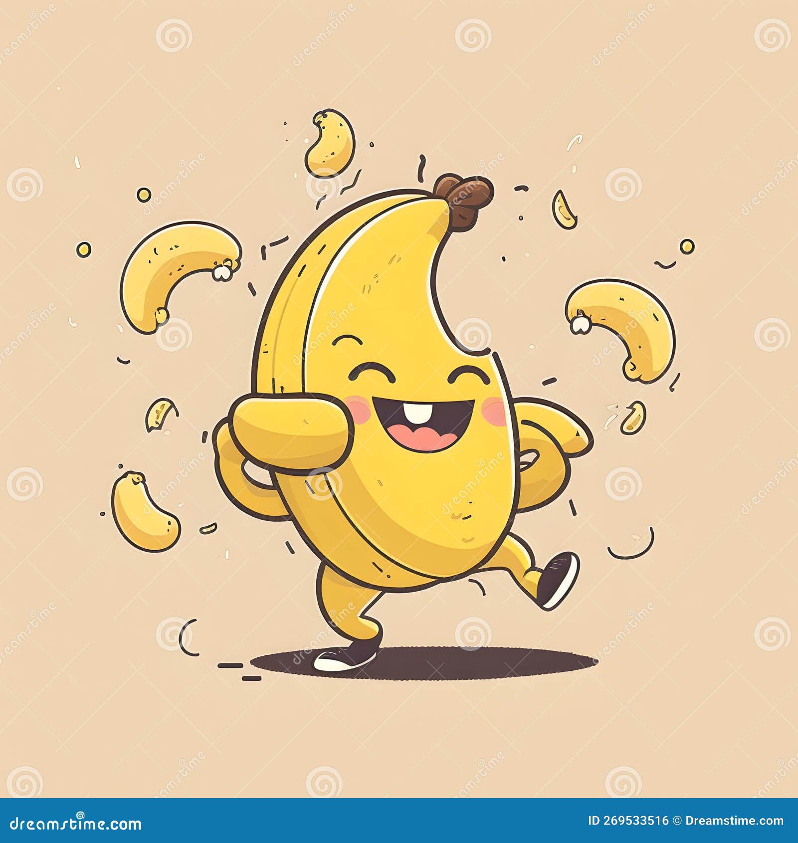 Dancing Banana Cartoon Illustration. Generative AI Stock Illustration ...